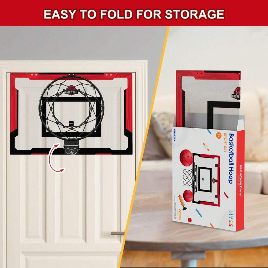 24" X 16" Large Basketball Hoop Indoor For Adults, Over The Door ...