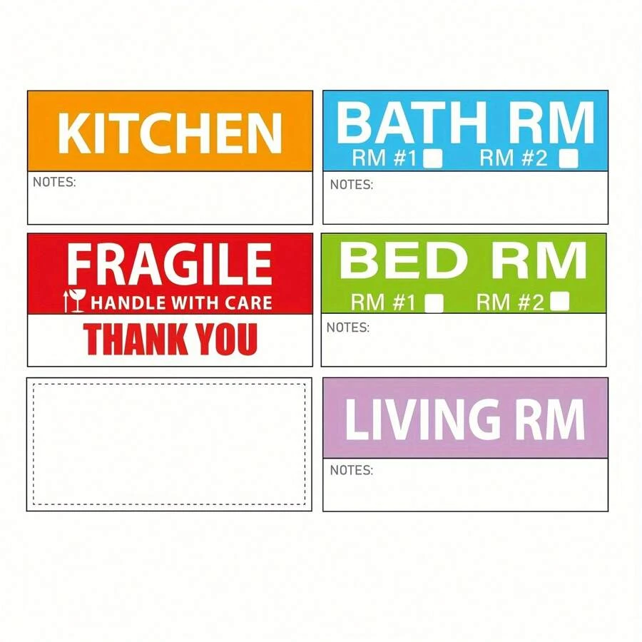 60Pcs 4.2x9cm Large Home Moving Labels For Apartment Moving, 6 ...