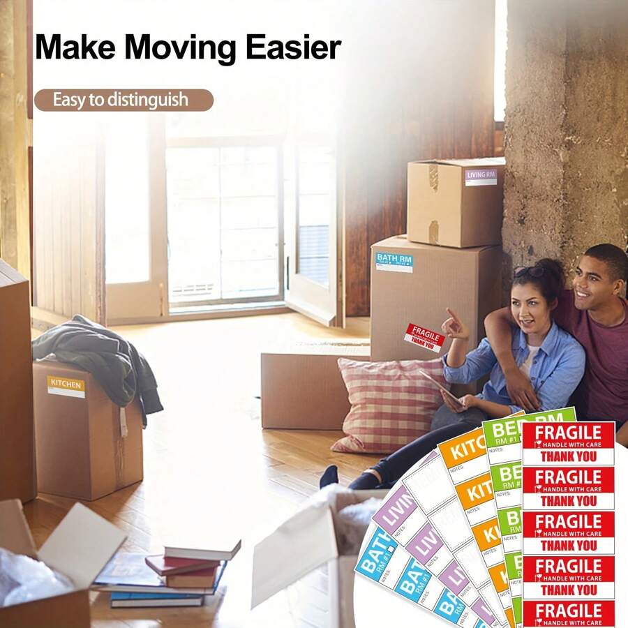 60Pcs 4.2x9cm Large Home Moving Labels For Apartment Moving, 6 ...