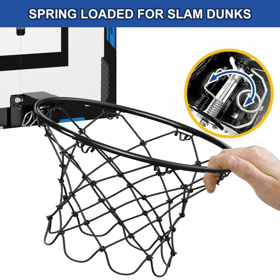 24" X 16" Large Basketball Hoop Indoor For Adults, Over The Door ...