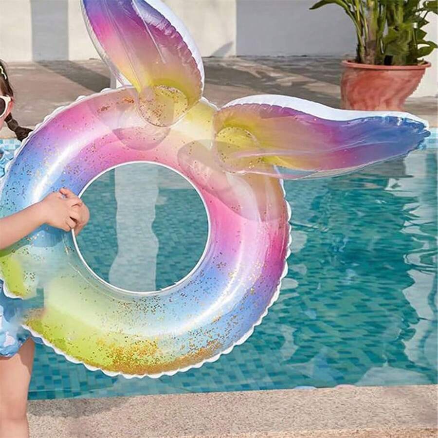 1pc Thickened Inflatable Mermaid Glitter Swim Ring For Children ...
