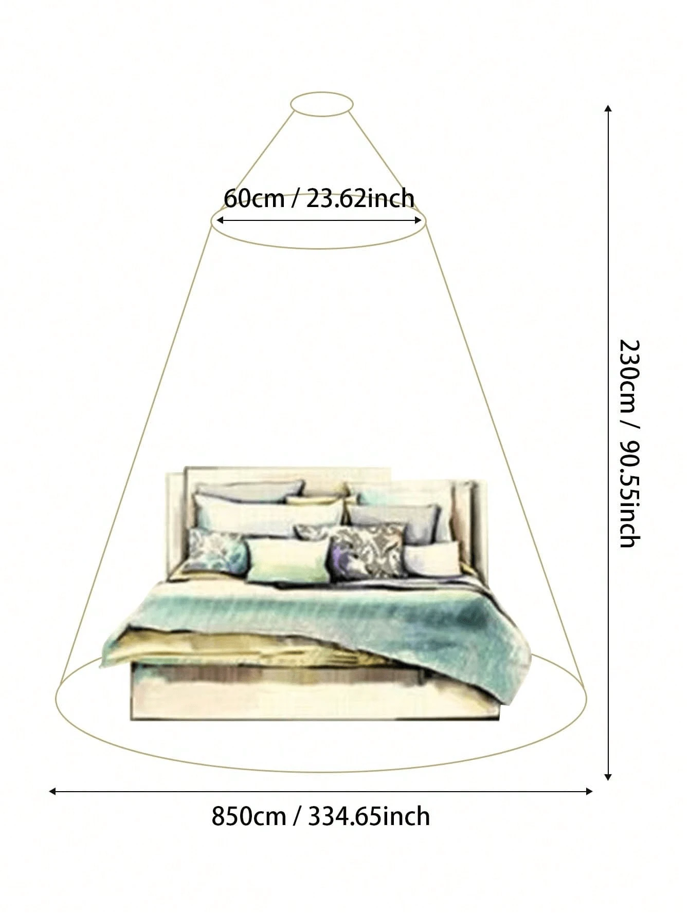 Mosquito Net, Ceiling Hanging Type, Home Bedroom Palace Style Floor ...