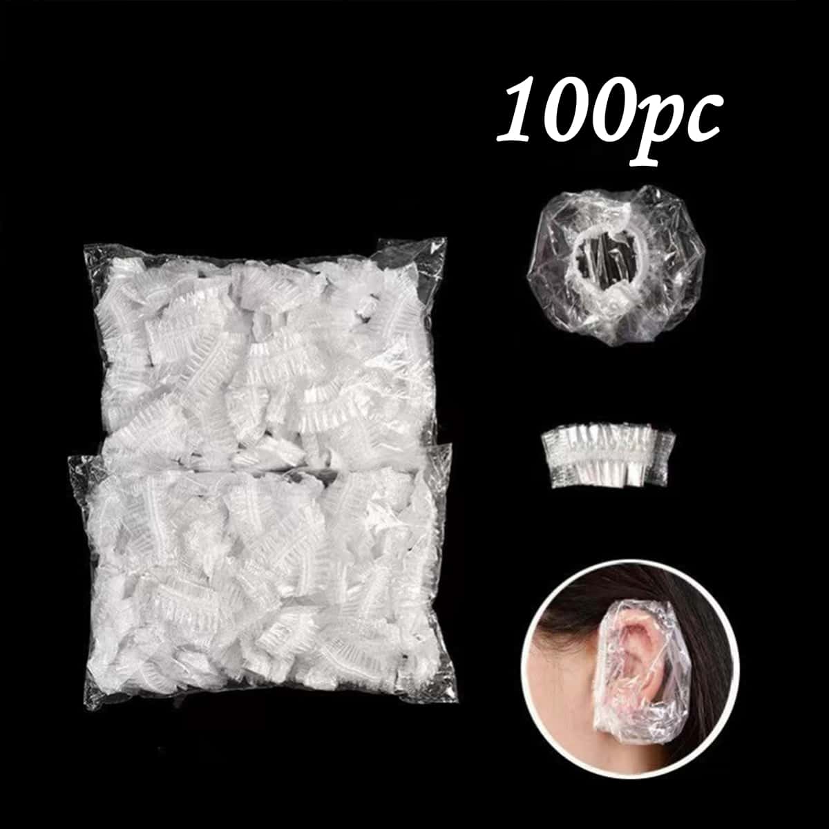 1pc 100pcs Waterproof Transparent Ear Plugs, For Showering, Dyeing Hair ...