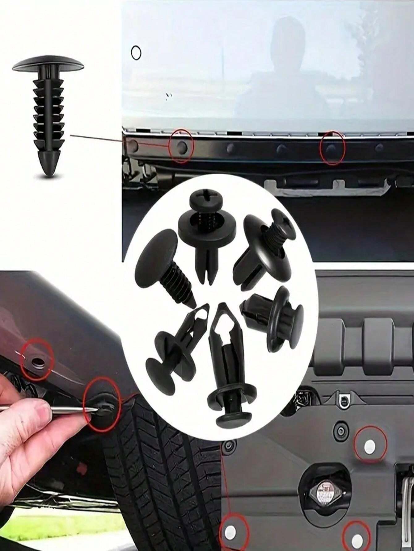190pcs/Set Plastic Fastener Clips, 6 Assorted Sizes, Automotive Bumper ...
