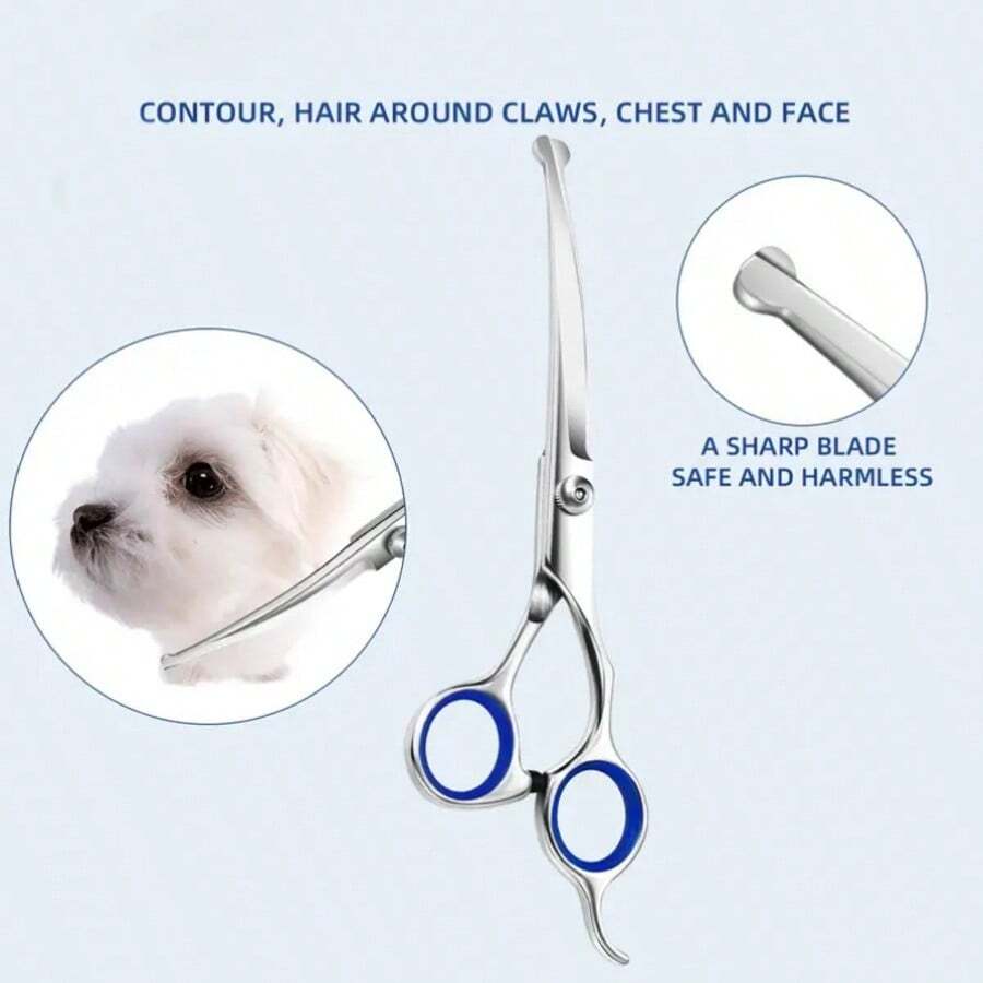 4 Pcs Professional Dog Grooming Scissors Set - Stainless Steel Rounded ...