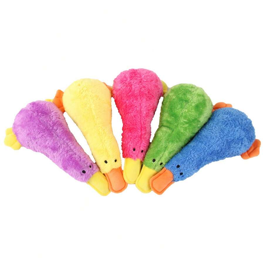 5pcs Random Color Plush Pet Squeaky Toy, Cartoon Wingless Bird Design ...