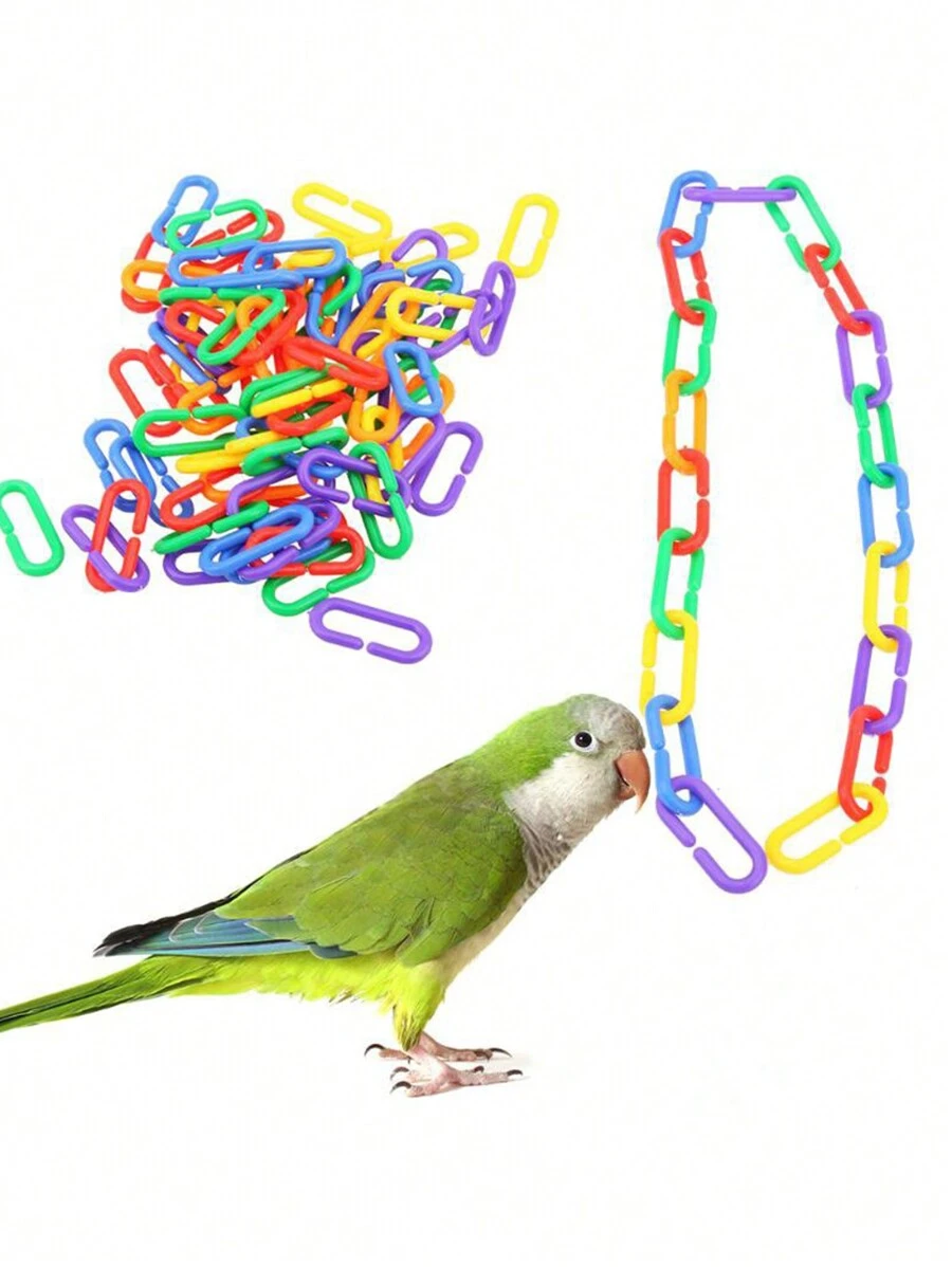 100pcs Parrot Educational Plastic Chain Link Clips, Diy Rainbow C ...