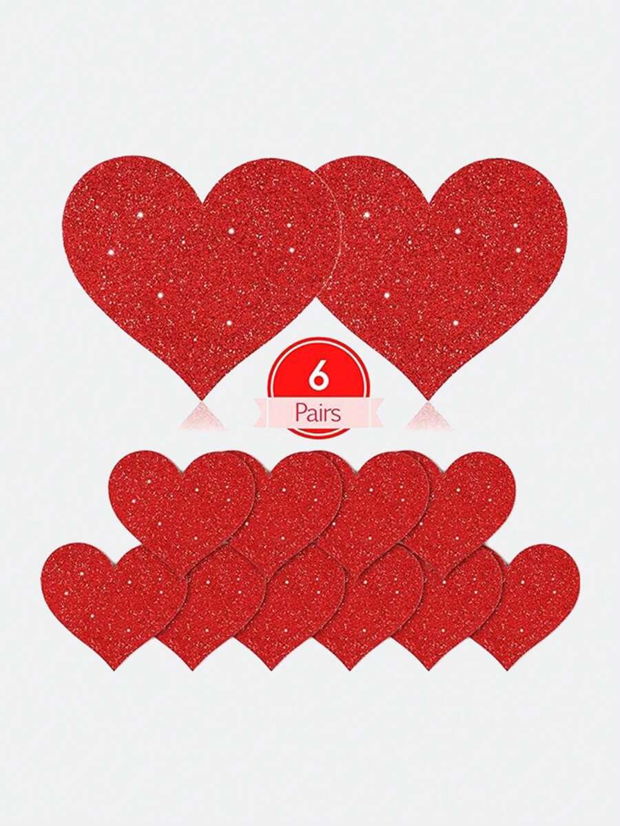 6 Pairs Women's Disposable Heart Shaped No Trace Anti-Emptied Point ...