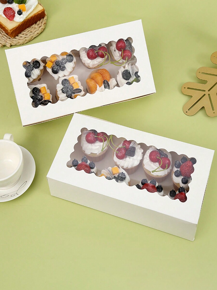 1pc Box For 8 Cakes Or Muffins, Dessert Packaging Container For Baking ...