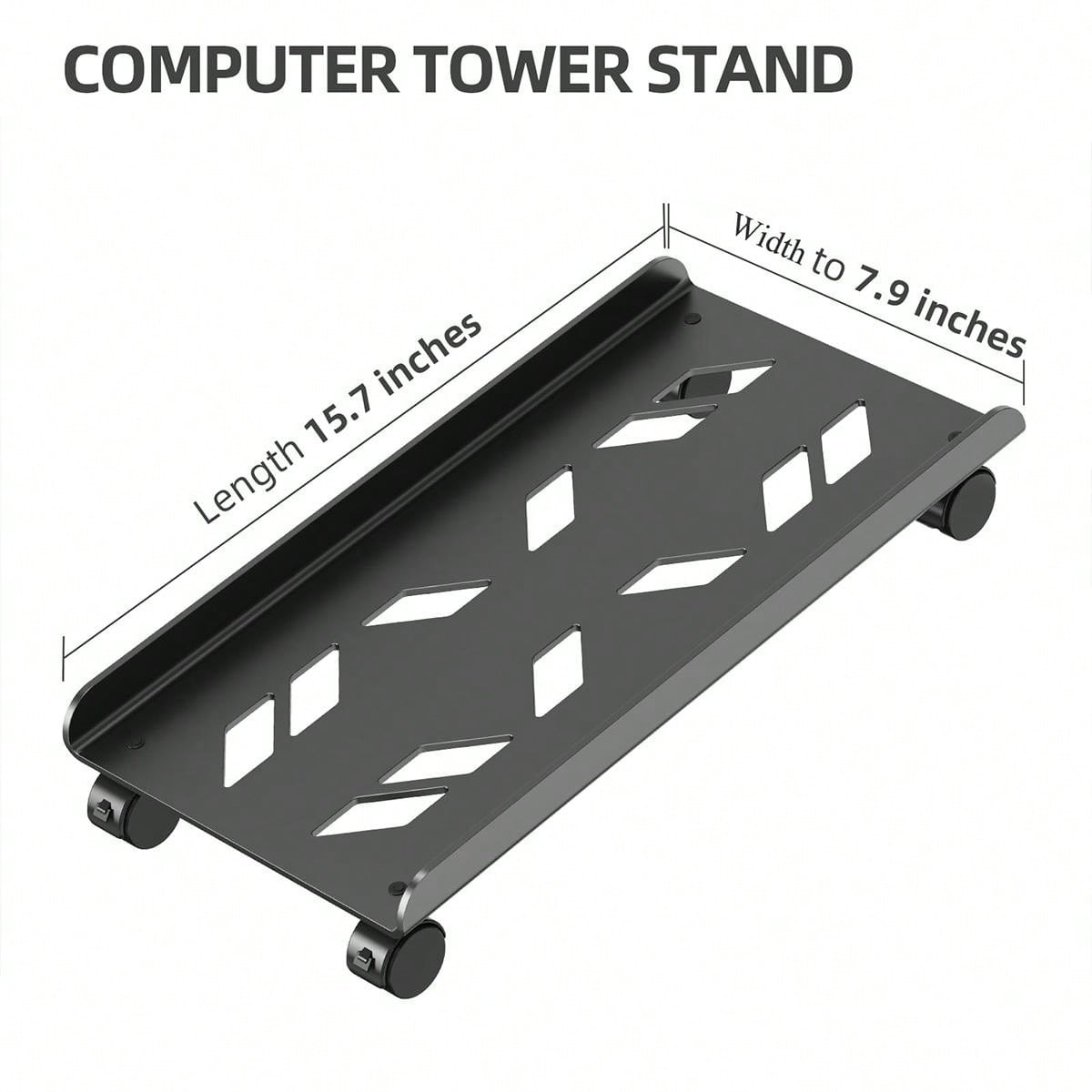 Computer Tower Stand, Ventilated Mobile CPU Stand, Steel PC Tower Stand ...