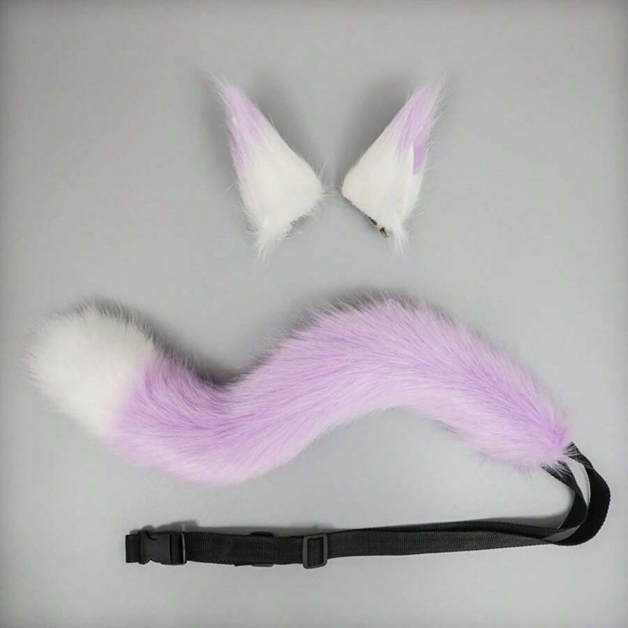 Fluffy Fox Tail & Ears Hair Accessories Set For Halloween Party Cosplay ...