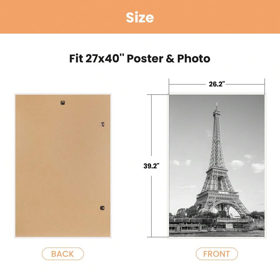 Upsimples 27x40 Frame White 3 Pack, Poster Frames 27 X 40 For ...