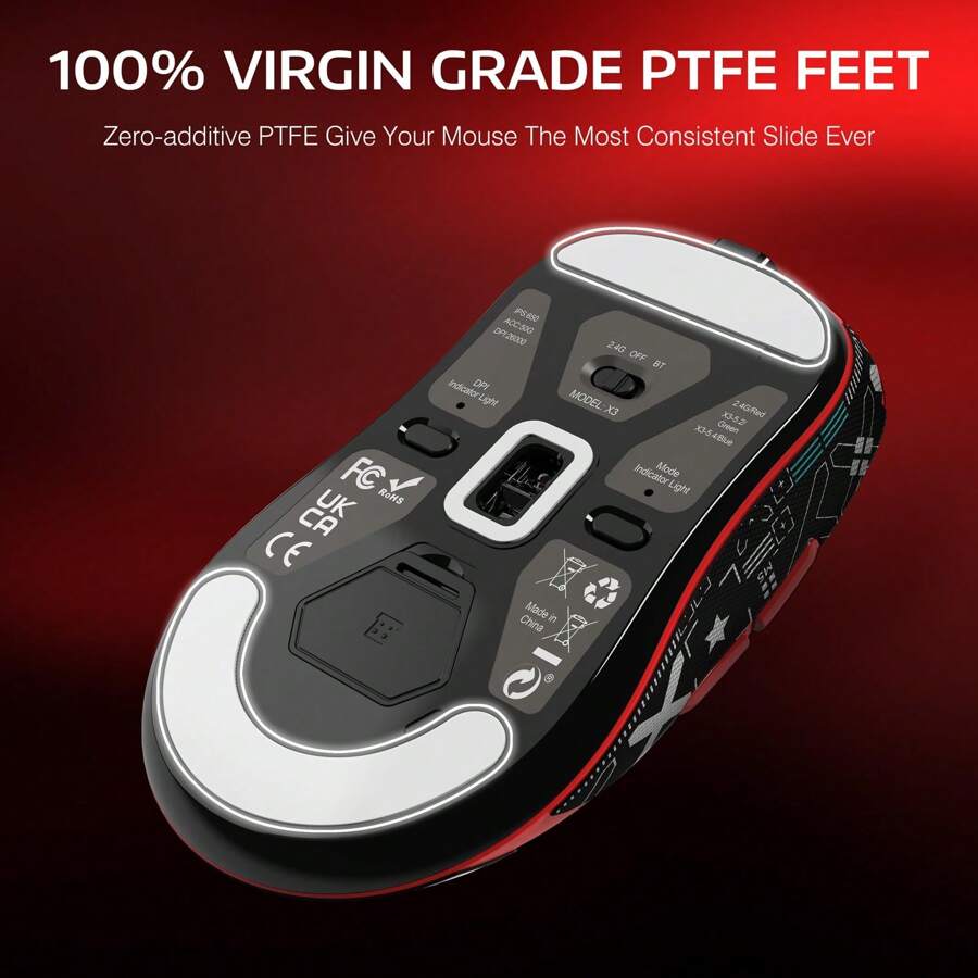 X3 Ultra-Light Wireless Gaming Mouse, 49g Ergonomic Computer Mouse ...