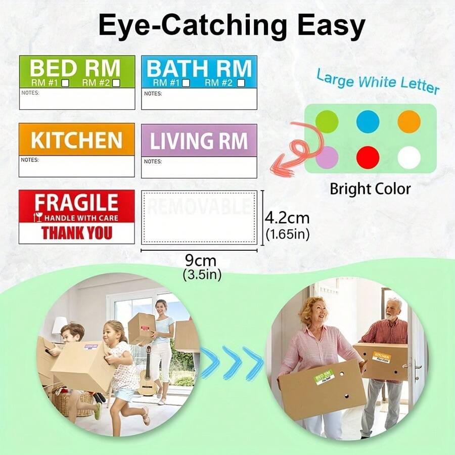 60Pcs 4.2x9cm Large Home Moving Labels For Apartment Moving, 6 ...