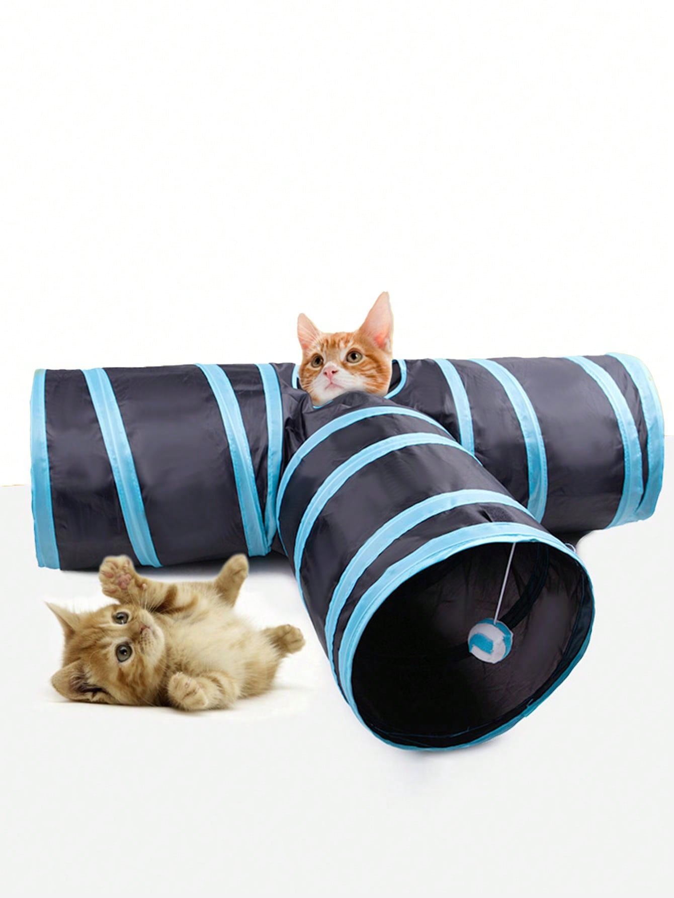 1pc Polyester Pet Boredom Relief Toy Tunnel, T-Shaped Cat Tunnel For ...