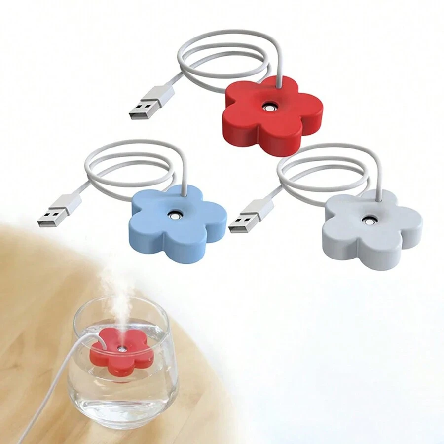 1pc Blue Creative Flower Shaped Humidifier Portable Mini Indoor ...