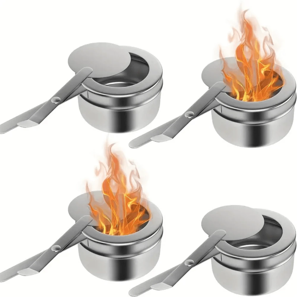4Packs Stainless Steel Fuel Holders, Chafing Fuel Holders With Cover ...