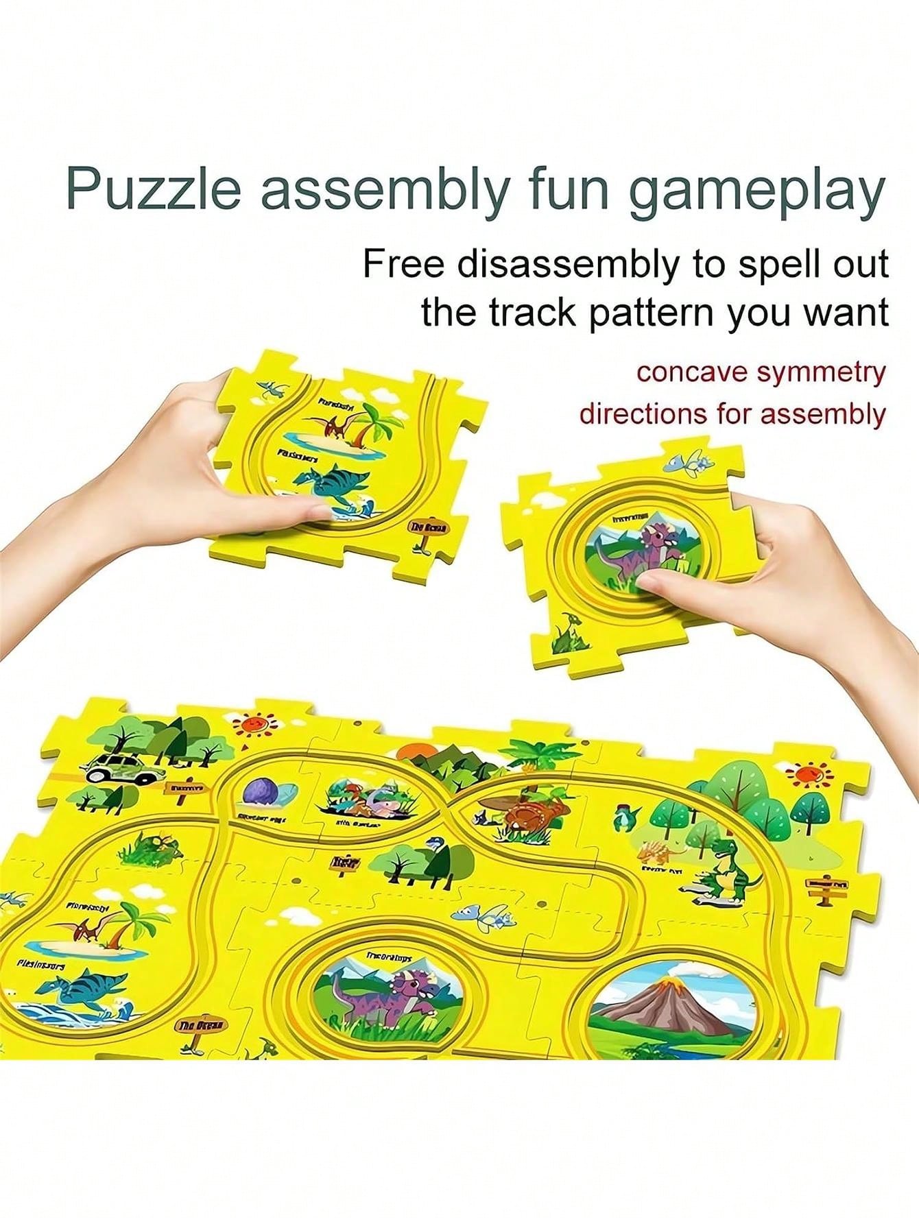 Byson Children's Educational Puzzle Track Car Play Set - 2024 New Train ...