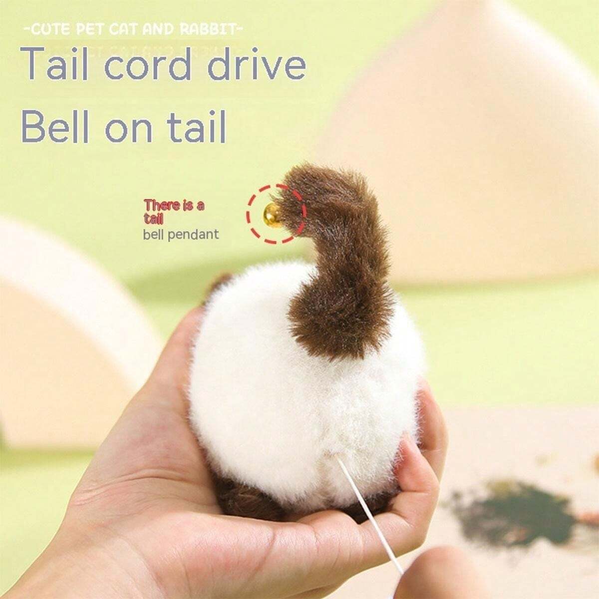 Cute Plush Cat Keychain With Vibrating Tail And Drawstring, Bag Pendant ...