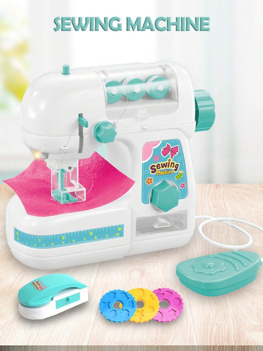 1set Children's Sewing Machine Toy Mini Electric Diy Household Sewing ...