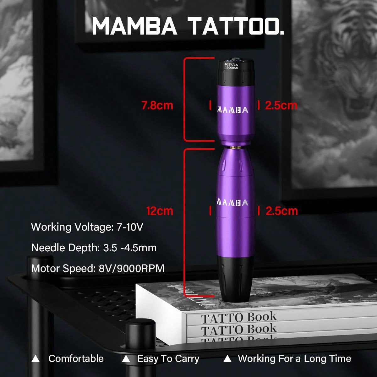 MAMBA Mini Wireless Tattoo Power Supply RCA Interface Tattoo Battery ...