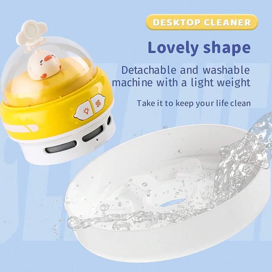 Rechargeable Desktop Vacuum Cleaner,Office Desk Cleaner,With Light ...
