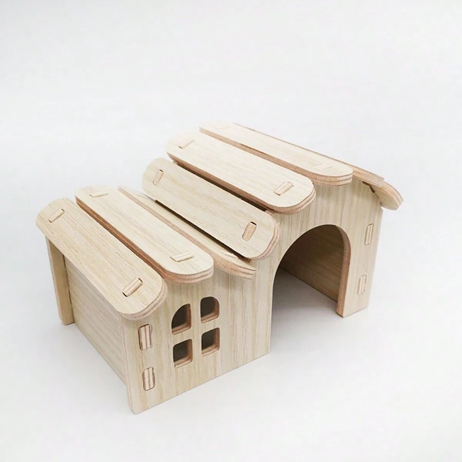 Hamster Solid Wood Small House, Golden Bear Hamster, Double Decker ...