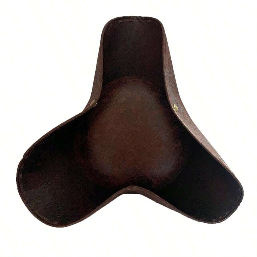 Synthetic Leather Pirate Hat, Brown Vintage Colonial Triangle Hat Style ...