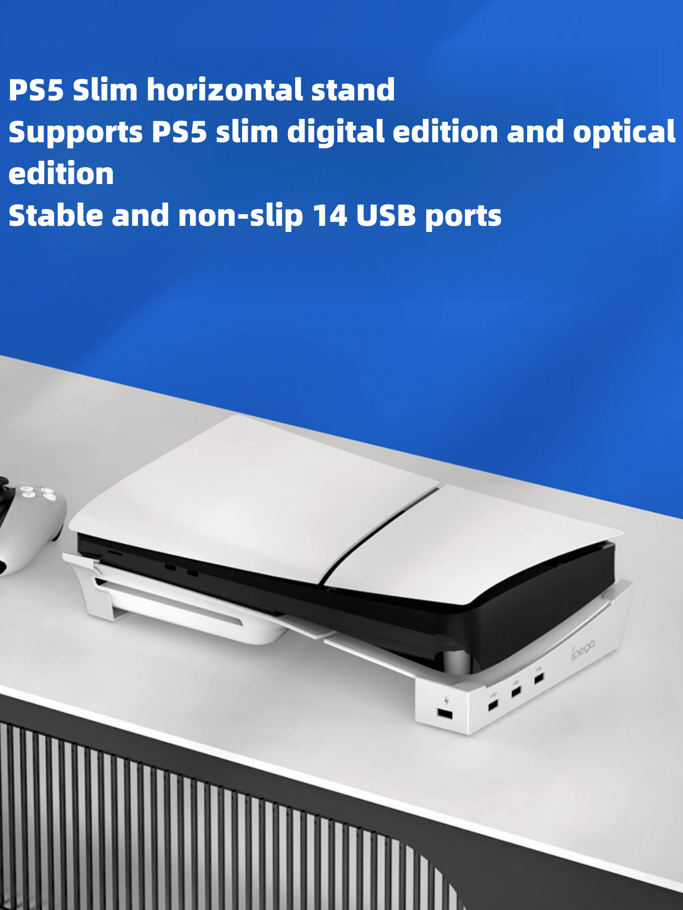 Ps5slim Konsole Horizontaler Ständer Für Digitale Und Disc Version, Mit Usb-daten- Und Ladepoort ...
