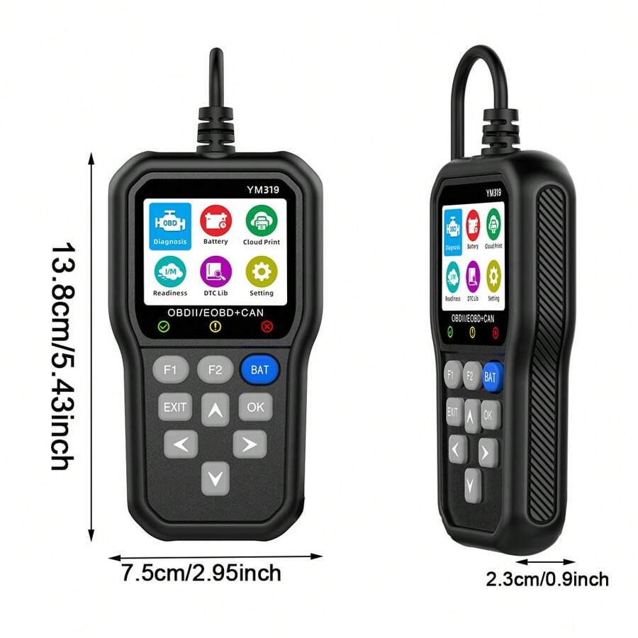 OBD2 Reader Tool, OBDII EOBD Car Code Scanner Check Engine Light Fault ...