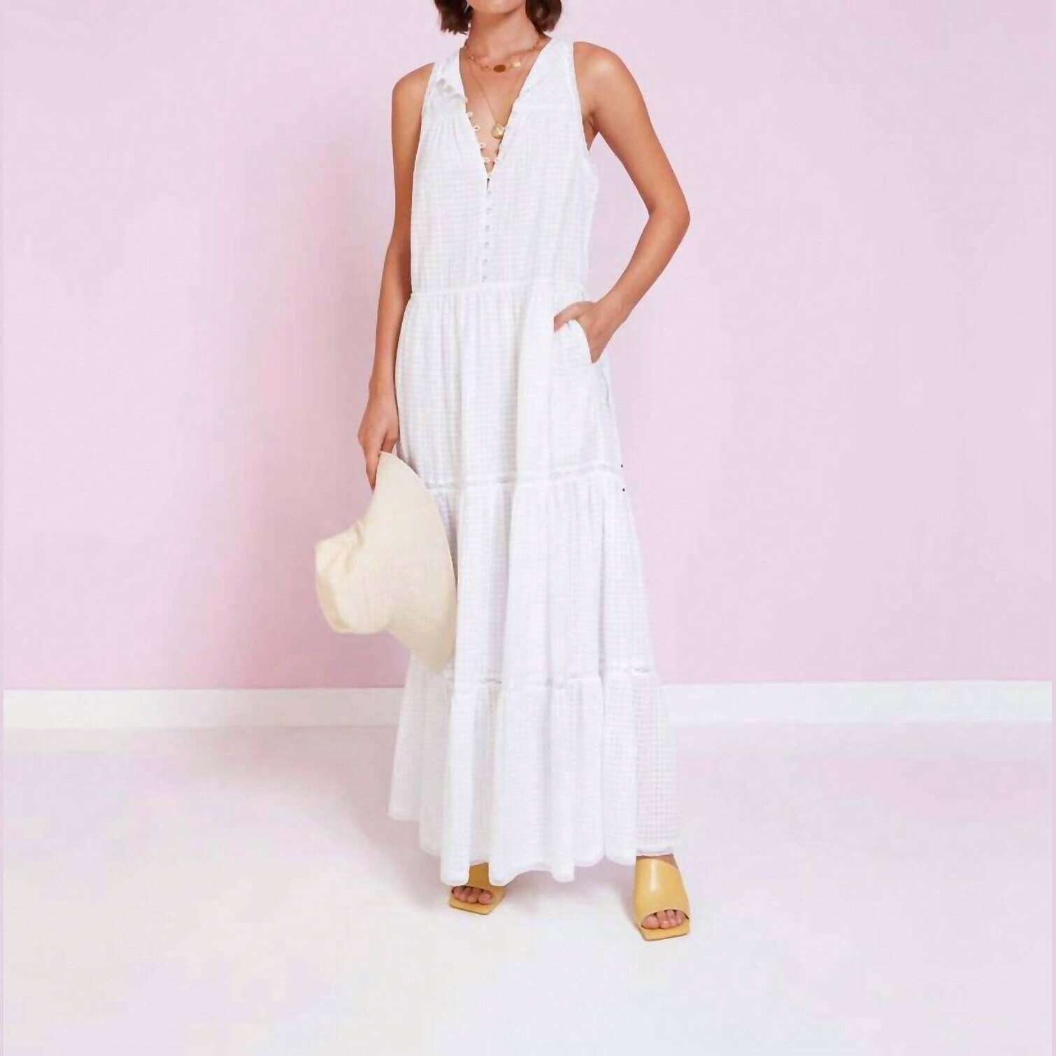 Magali Pascal MAGALI PASCAL Sophia Maxi Dress In White Check | SHEIN USA