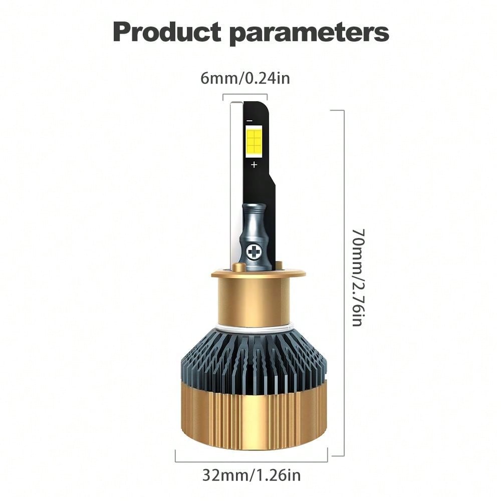 2pcs/Pack Roadsuns H1 Led Car Headlight, 280w, 6500k Cool White Light ...