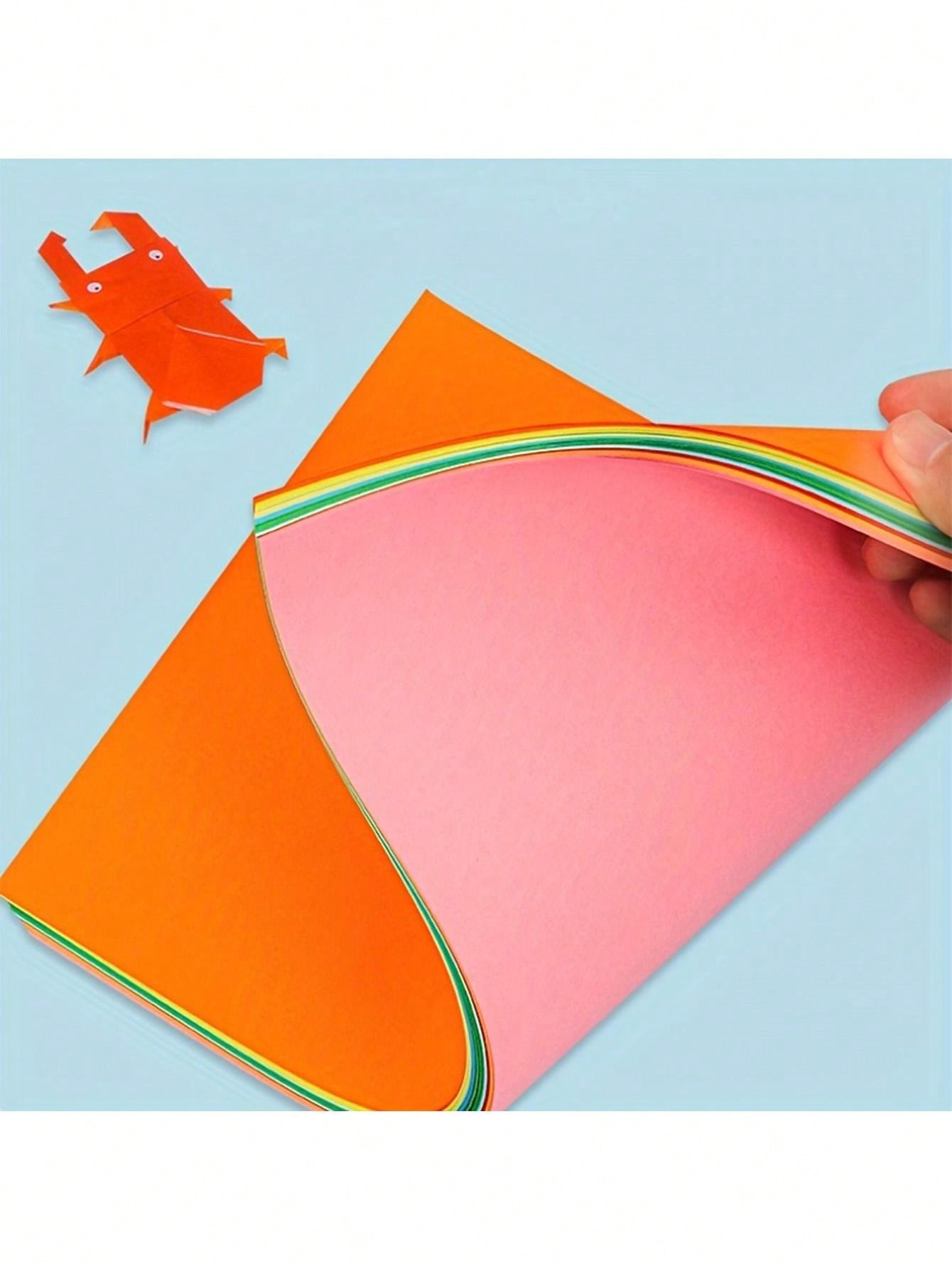 100pcs/Pack 10 Colors A4 Handmade Material Diy Folding Paper Set For Students, Color Printing ...