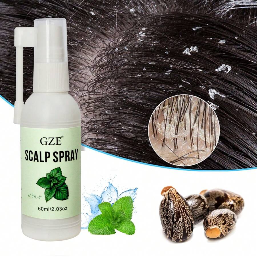GZE Dandruff Removing Spray Mint Scalp & Hair Spray For Split Ends And ...