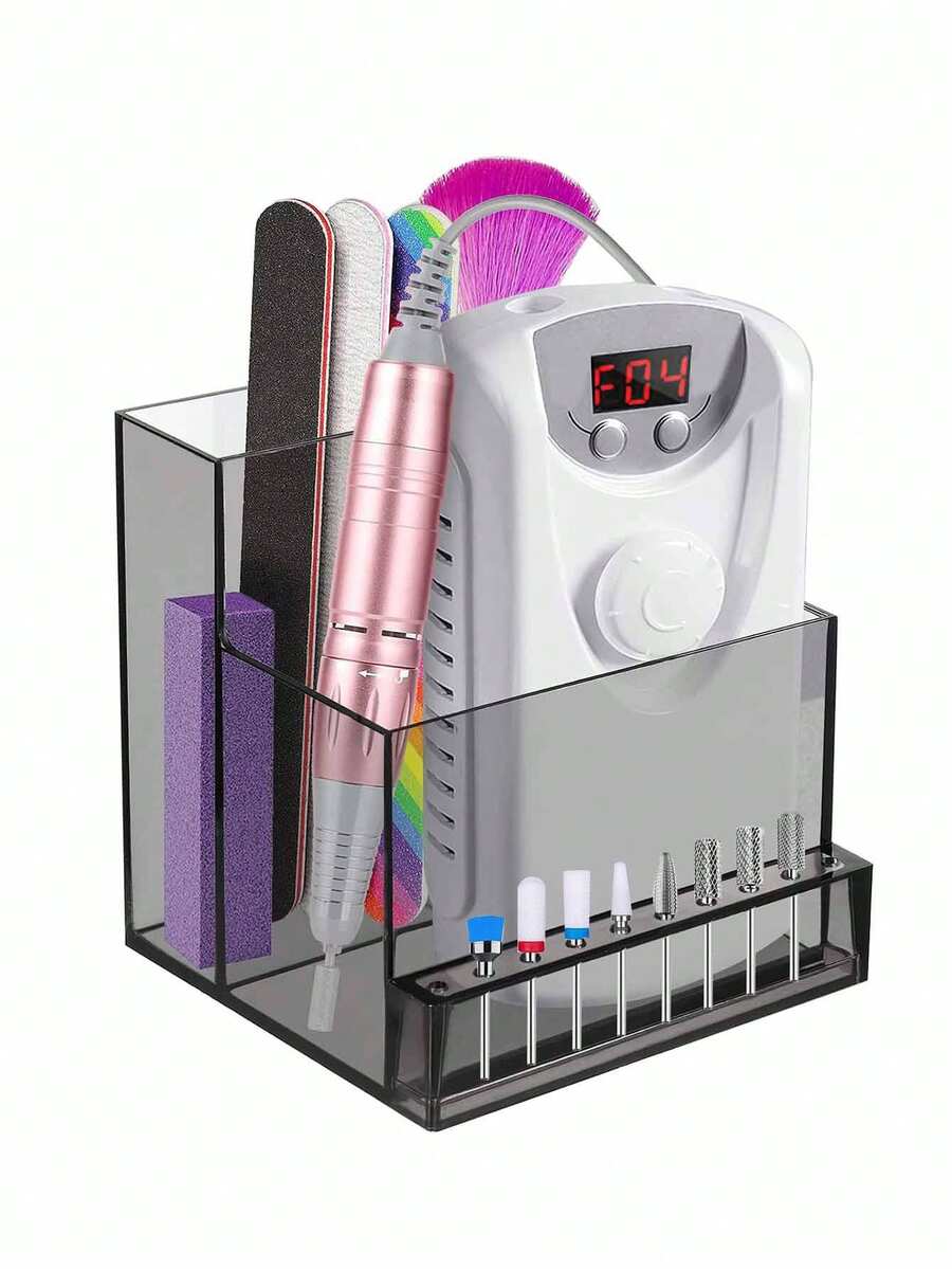 1 Pc Nail Drill Bits And Drill Machine Storage Box Empty Black Box ...