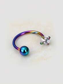 1PC Waterproof Stainless Steel CZ Piercing Earring Studs Ear Bone ...