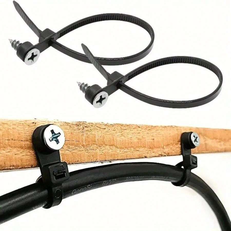 100pcs Zip Ties With Screw Hole Electrical Cable Ties Straps, Mount ...