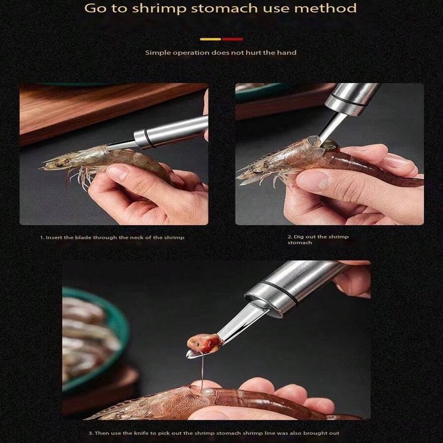 Stainless Steel Shrimp Gastrointestinal Tool, Shrimp Line Cutting Knife ...