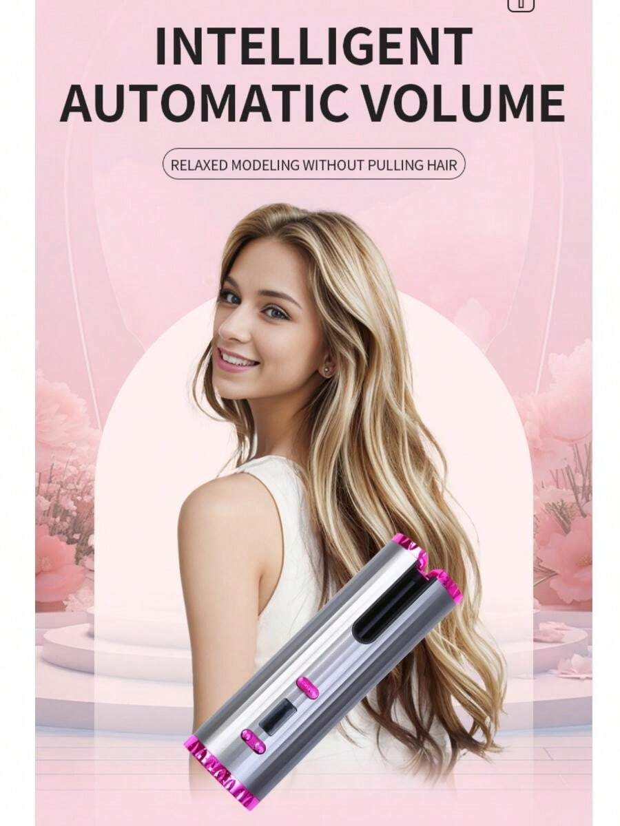 Cordless Automatic Ceramic Rotating Hair Curler With 6 Temperature ...