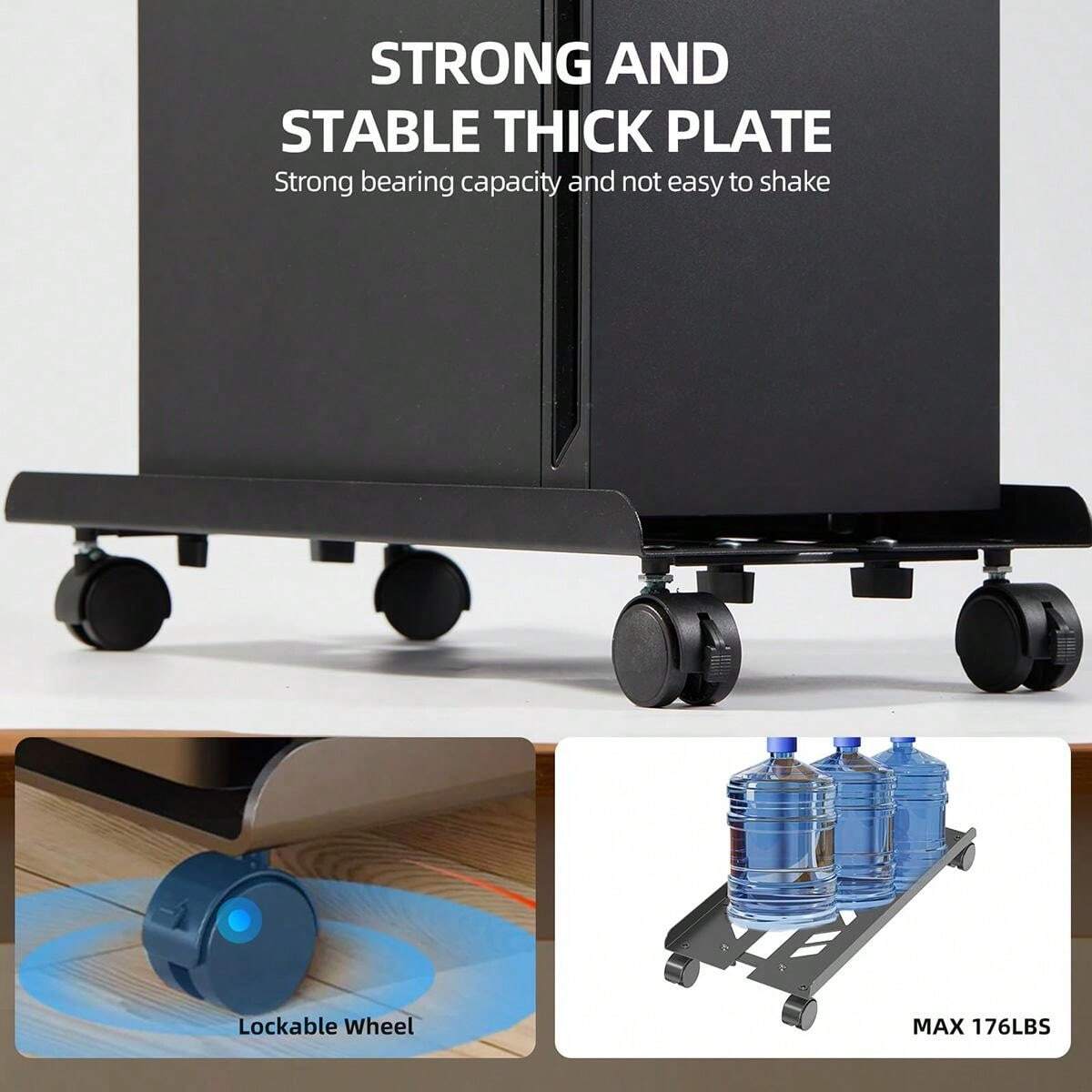 Ventilated PC Tower Stand CPU Holder With Rolling Caster Wheels ...