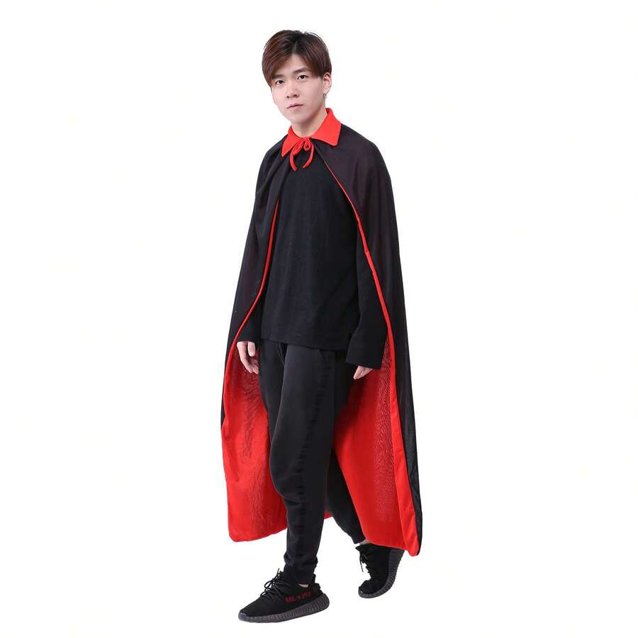 Men's One-Piece Double-Sided Wizard Death Cloak With Black And Red ...