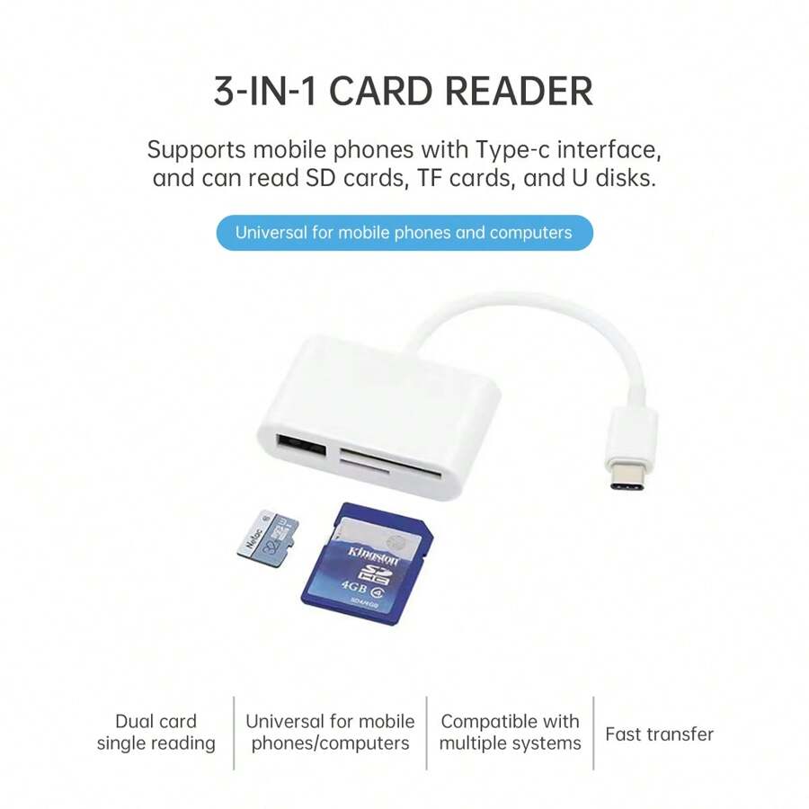 Type-C Card Reader,Multi-Function Otg 2.0 Usb Hub For Sd/Tf Usb Disk ...