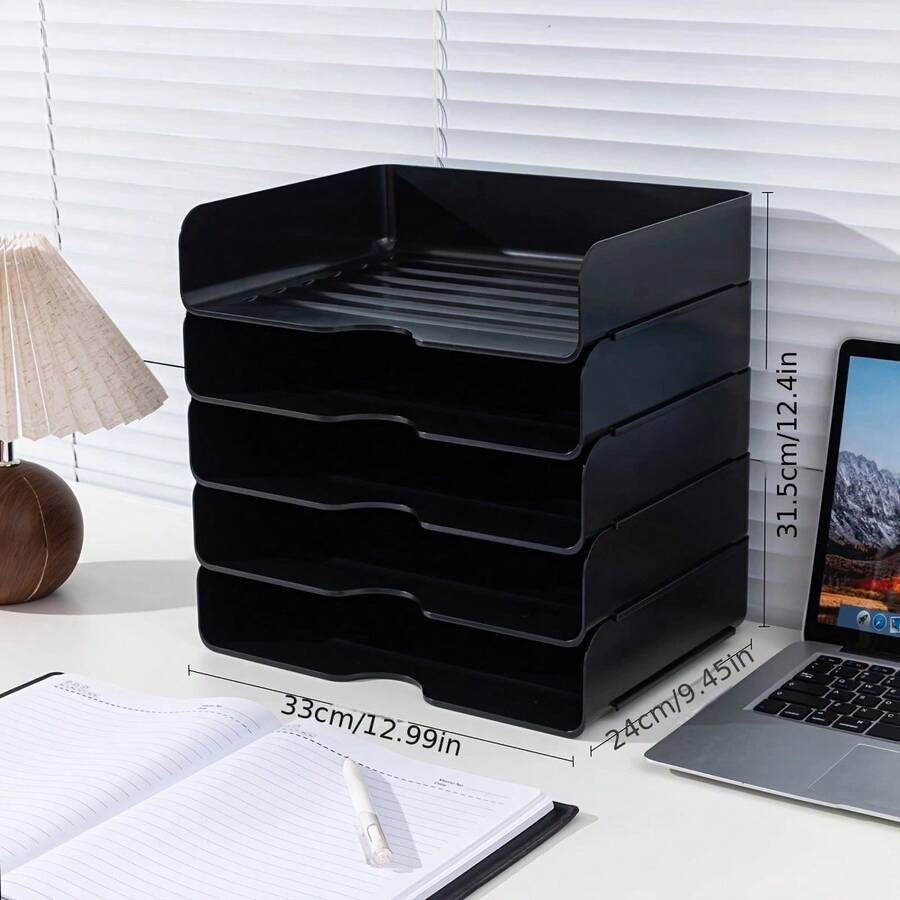 Desktop Office Document Storage Rack, Multifunctional Compartment Desk ...