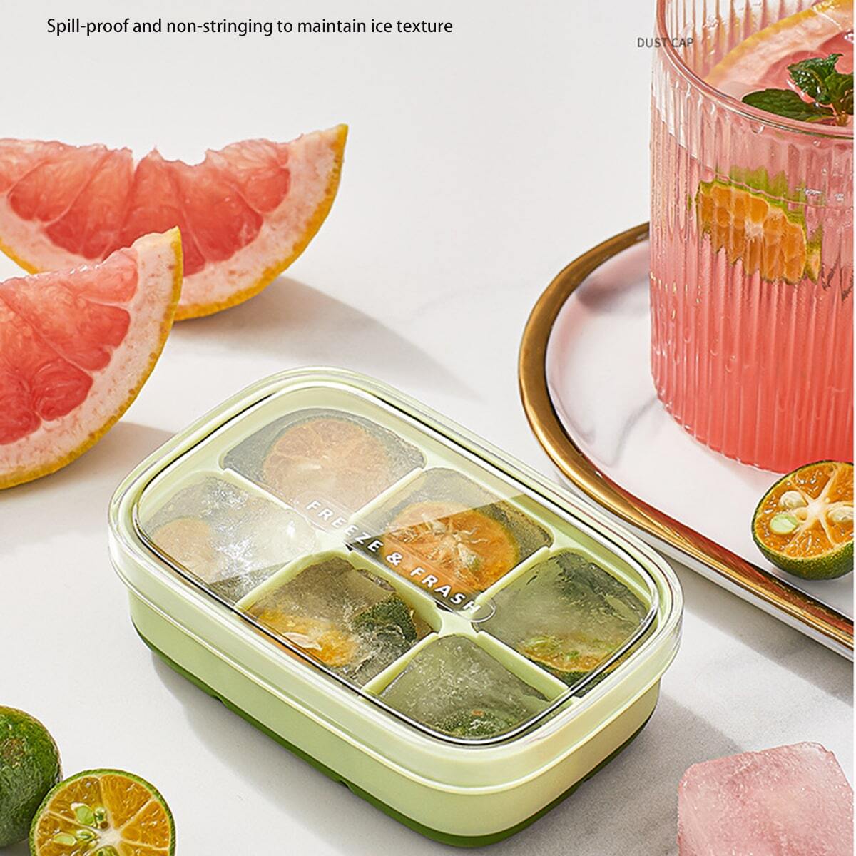 One Piece Ice Cube Mold Household Soft Silicone Ice Compartment Ice Box ...