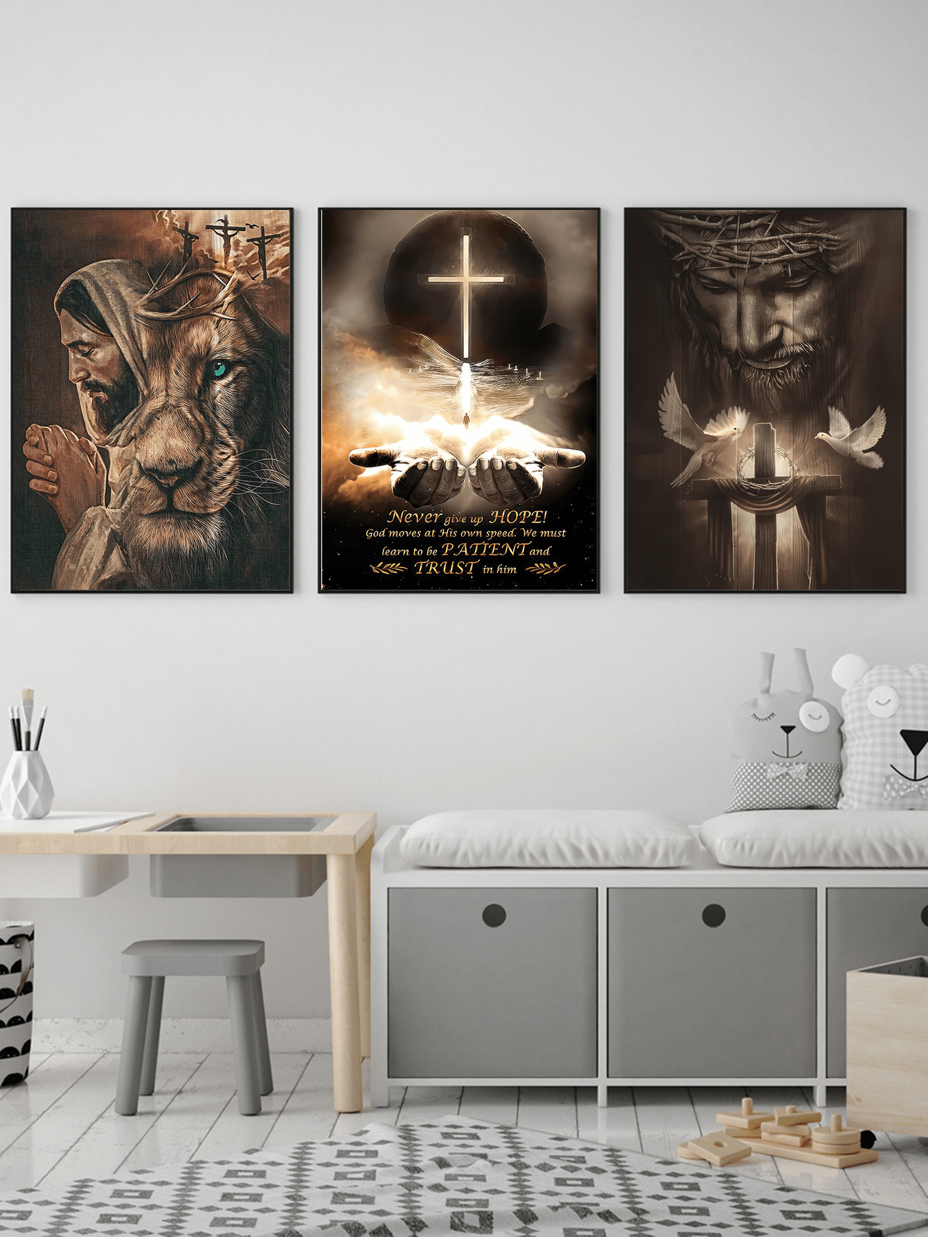 1 stuk Badkamer Decor , Canvas Muur kunst , En , Kruis Kunst ...