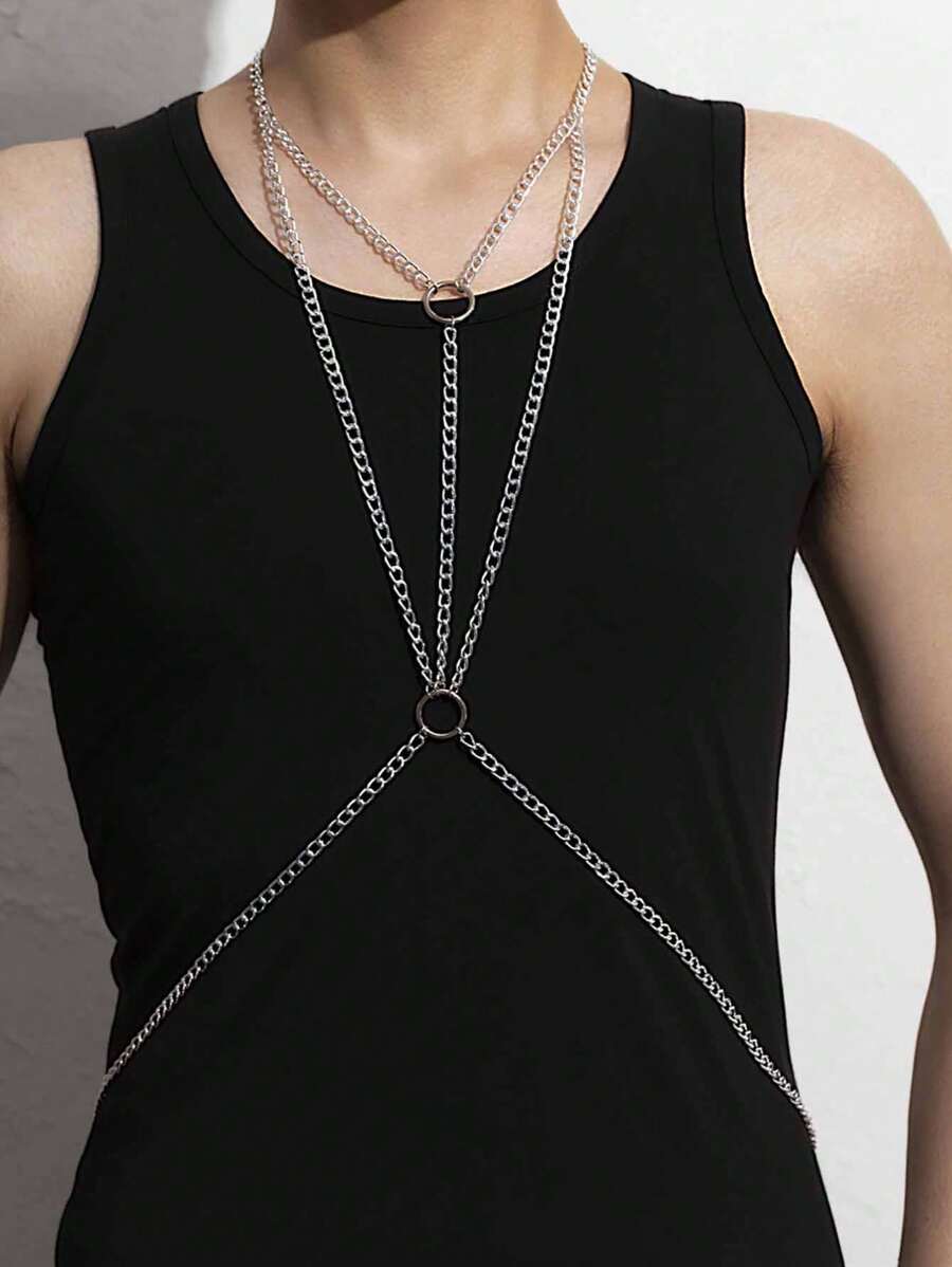 Creative Design Of Men's Popular Jewelry With Multi Layered Body Chains ...