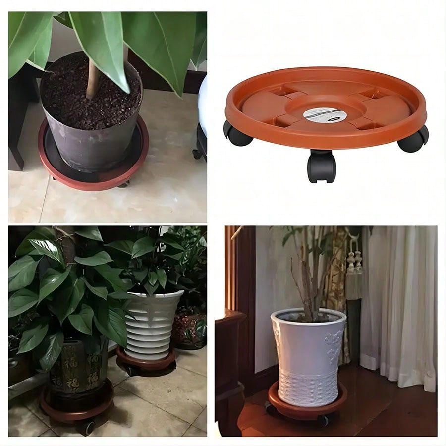 1pc Portable Plant Pot Tray With Heavy Duty Rotating Pot Stand, Indoor ...