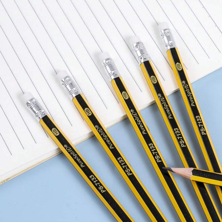12PCS Pre-Sharpened HB Lead Graphite Pencils Woodcased Pencils With ...