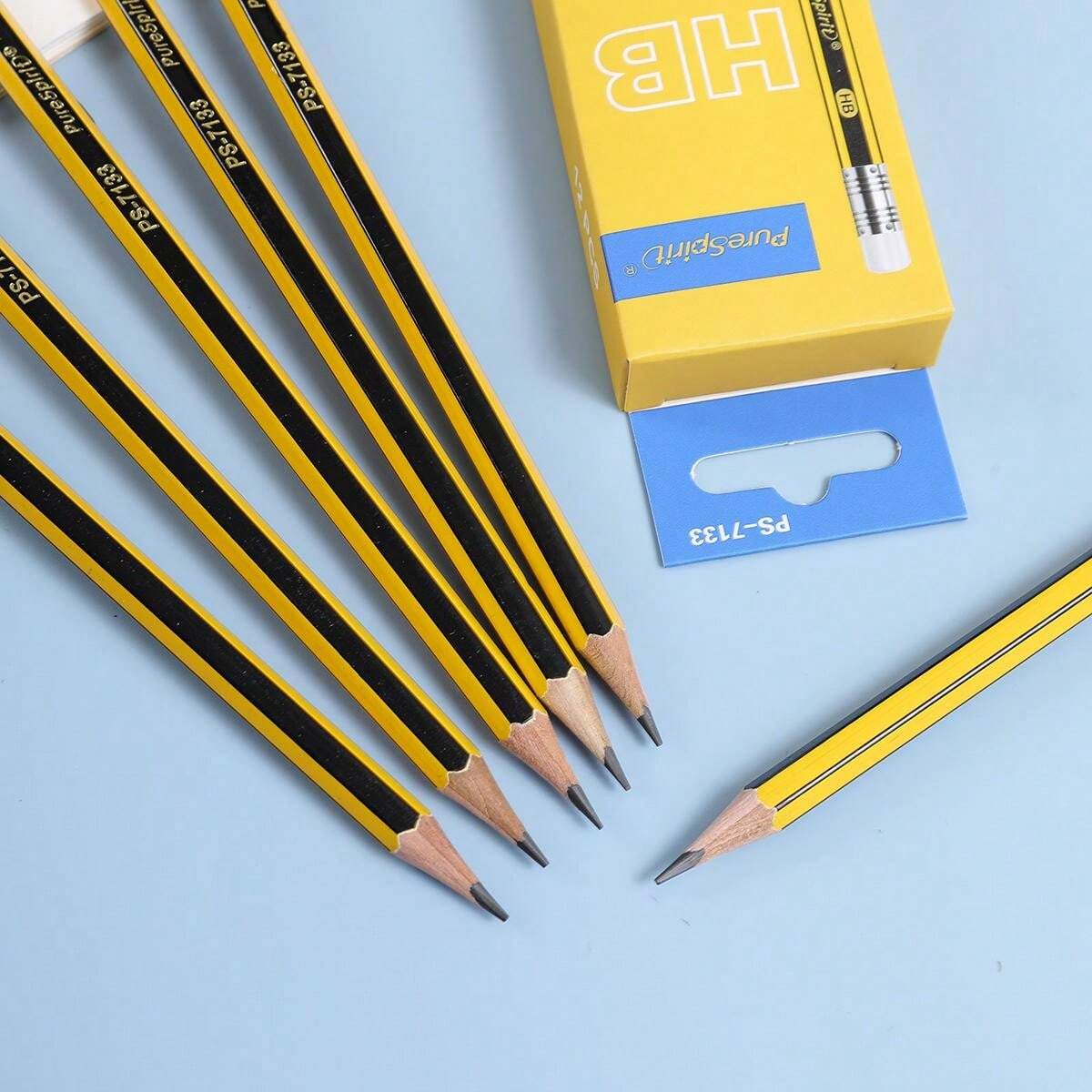purespirit 12/24PCS Pre-Sharpened HB Lead Graphite Pencils Woodcased ...