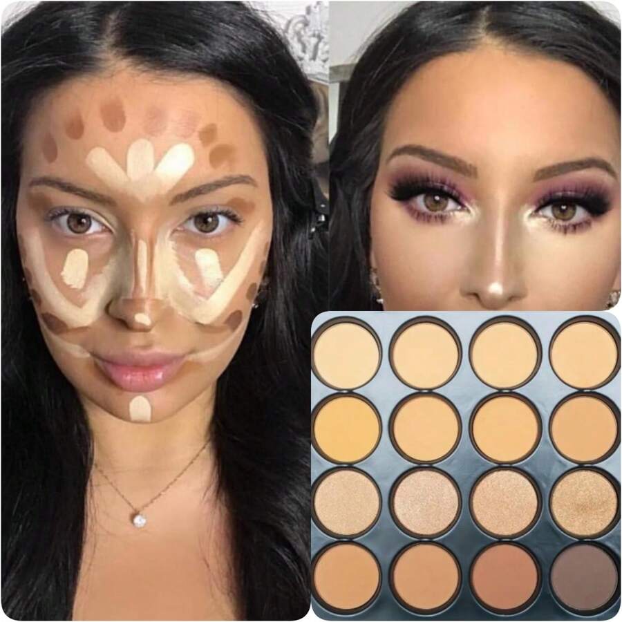 Highlight And Contour Palettes 16 Tone Highly Pigmented Premium ...